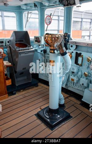 Compass binnacle on the bridge of the Royal Yacht Britannia Stock Photo ...