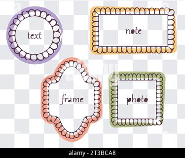 Checkered frames set. Square, circle, rectangle geometric shapes ...