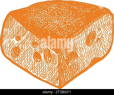 Watercolor piece swiss cheeses emmental cheese triangle with holes ...