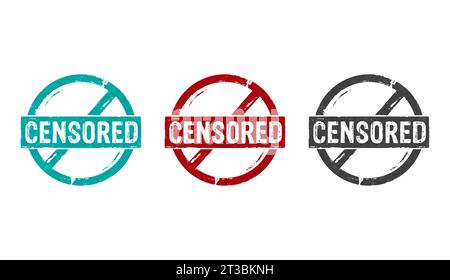 Censored stamp icons in few color versions. Restricted for adults only ...