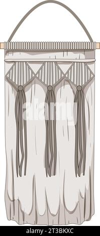 macram macrame wall hanging cartoon vector illustration Stock Vector ...