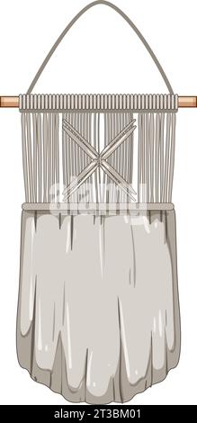 macram macrame wall hanging cartoon vector illustration Stock Vector ...