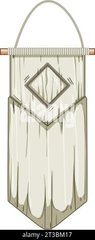 vintage macrame wall hanging cartoon vector illustration Stock Vector ...