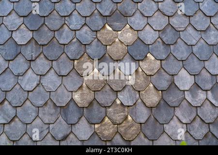 Gray texture of lamellar tiles on the roof. Texture and backgrounds ...