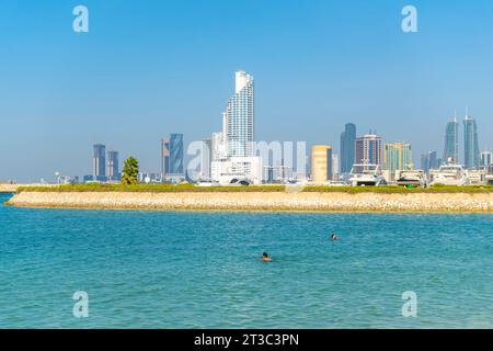 Bahrain private beach view of Bahrain Bay Stock Photo - Alamy