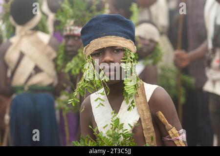 Ngas young warriors parading Ngas masquerade performing during the 2023 ...