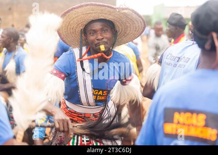 Ngas people performing during the 2023 Puusdung Festival at Pankshin ...