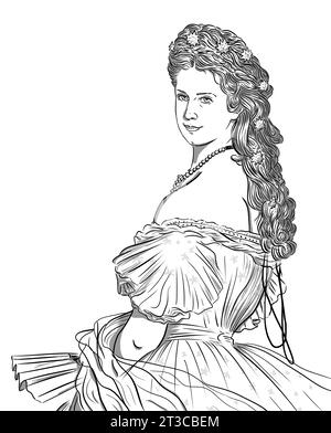 Portrait of the famous Emperess Elisabeth of Austria Sisi Stock Photo ...