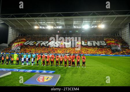 fans and supporters of Lens in tribune Delacourt celebrating after ...