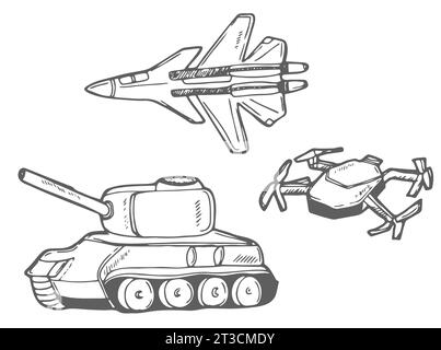 Military Army Soldier. War Vehicles and Weapons Marine. Traditional ...