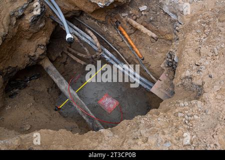 underground electric cable infrastructure communication installation ...