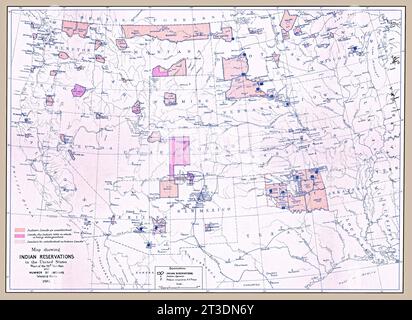 Original old map of western United States from 1875 geography textbook ...