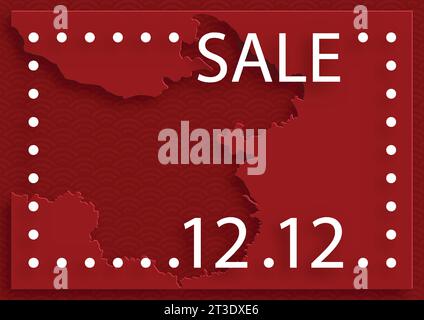 Special day 12.12 Shopping day sale with golden confetti poster or ...