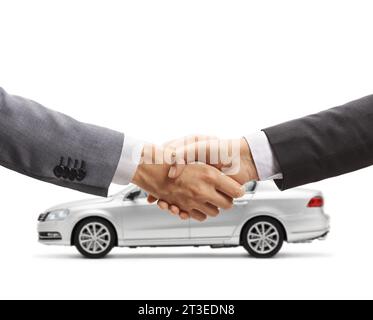 handshake Manager and client on a background of bright office .the ...