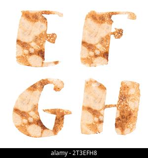 Illustration of pancake capital letter alphabet - letters X-Z Stock ...