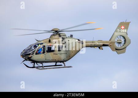 Swiss Air Force Eurocopter EC635 helicopter taking of from Alpnach ...
