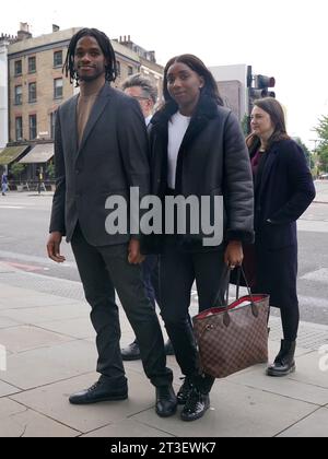 Athletes Bianca Williams and Ricardo Dos Santos walking to speak to the ...