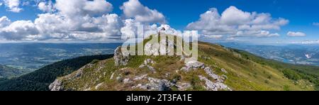 Grand Colombier Pass. View of the Col Du Grand Colombier, the forest ...