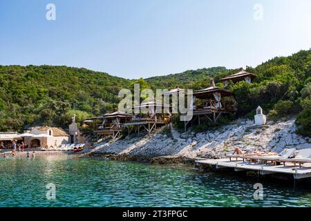 Croatia, Dalmatia, Elaphite Islands, Island of Sipan, private beach of ...
