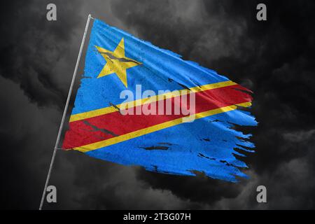 Dr Congo torn flag on transparent background Stock Photo - Alamy