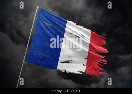France torn flag on transparent background Stock Photo - Alamy