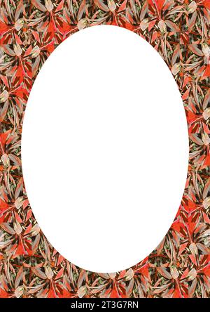 Tropical plants motif random composition pattern in mixed red colors ...