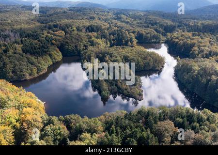 France, Haute Saône, Mélisey, thousand ponds, Marceline pond seen by ...