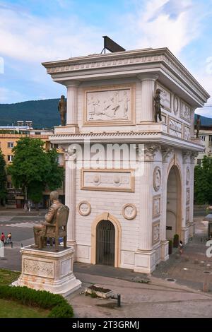 North Macedonia, Skopje, Macedonia Gate Stock Photo - Alamy