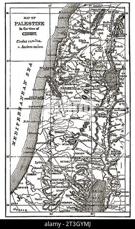 Map of Palestine the time of Jesus Christ and the Apostles. The Bible ...