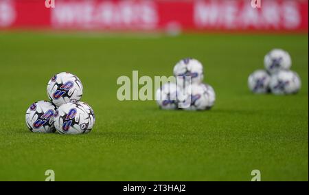Match balls ahead of the Sky Bet Championship match at the Stok Rae Cas ...