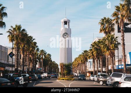 The Gisborne Town Clock in the city of Gisborne, New Zealand. Built in ...