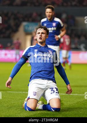 Ipswich Towns' Nathan Broadhead celebrates scoring their side's third ...