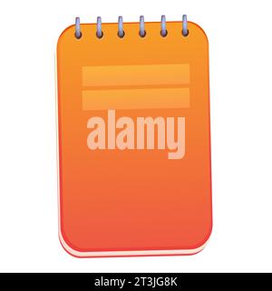 Notebook closed with spiral, marks top view in cartoon style isolated on white background ...