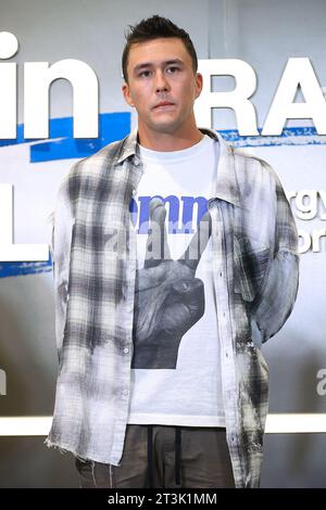 Lars Nootbaar of MLB's St. Louis Cardinals attends a Morinaga Group ...