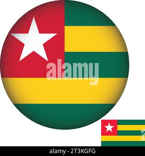 Flag of Togo. Round glossy badge Stock Vector Image & Art - Alamy