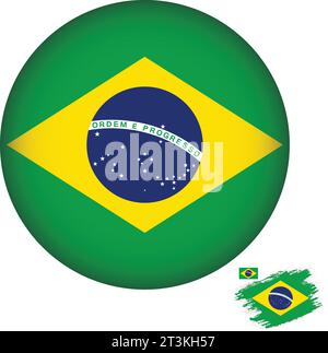 Brazil flag paper 3d realistic speech bubble on white background Stock ...