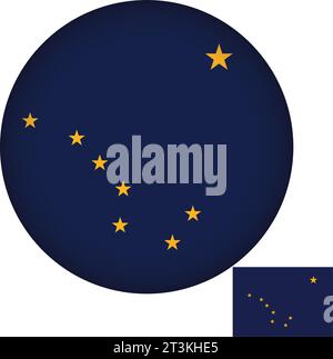Alaska flag button. Alaska circle flag button isolated on white ...