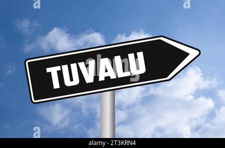 Tuvalu road sign on cloudy sky background Stock Photo - Alamy