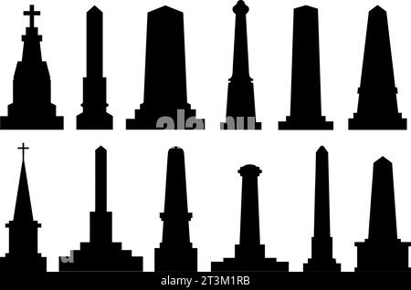 Illustration of different obelisks isolated on white background Stock ...