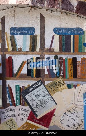 Atlantis Books, a bookshop on the main street of Oia, Santorin, Greece ...