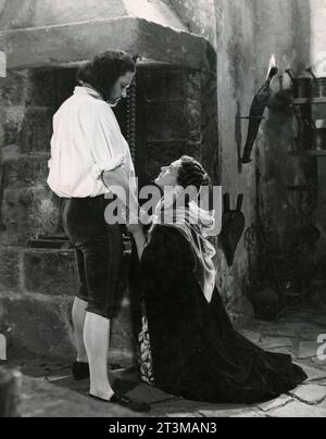 Danish actress Bodil Kjer and actor Mogens Wieth in the movie Drama Paa ...