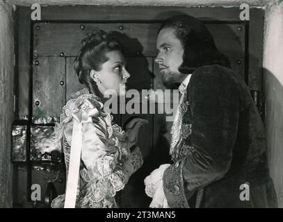 Danish actress Bodil Kjer and actor Mogens Wieth in the movie Drama Paa ...