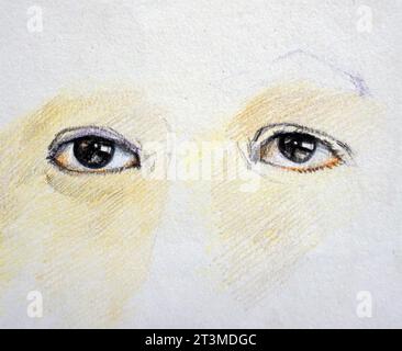 Original art drawing Structure fine art Out line eye Stock Photo - Alamy
