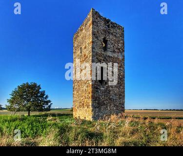 Medieval German watchtower (called Blaue Warte) near Wanzleben Stock ...