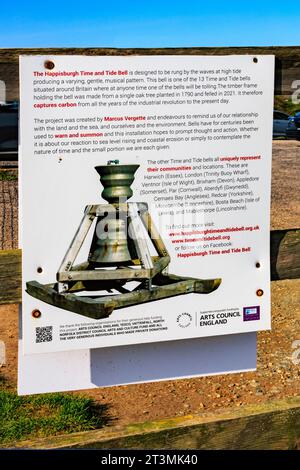 The beach at Happisburgh has had a Time & Tide Bell installed on it ...