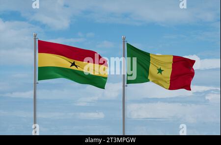 Waving flag of Senegal and Ghana Stock Photo - Alamy