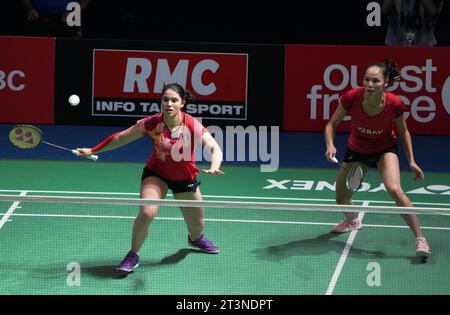 Margot LAMBERT And Anne TRAN of France during the Yonex Internationaux ...