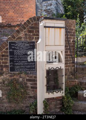 Plaque marking the water tower in the churchyard of the Church of Saint ...