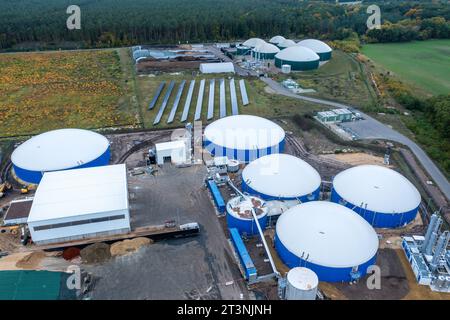 GERMANY, Biogas plant with biomethane gas production, maize silage ...