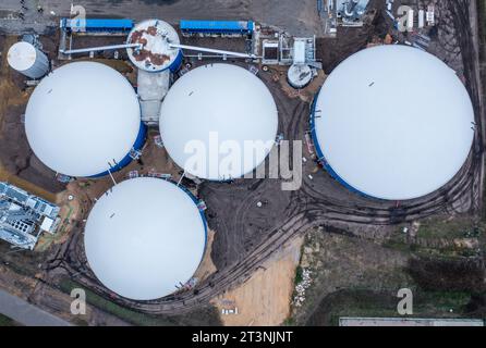 GERMANY, Biogas plant with biomethane gas production, maize silage ...